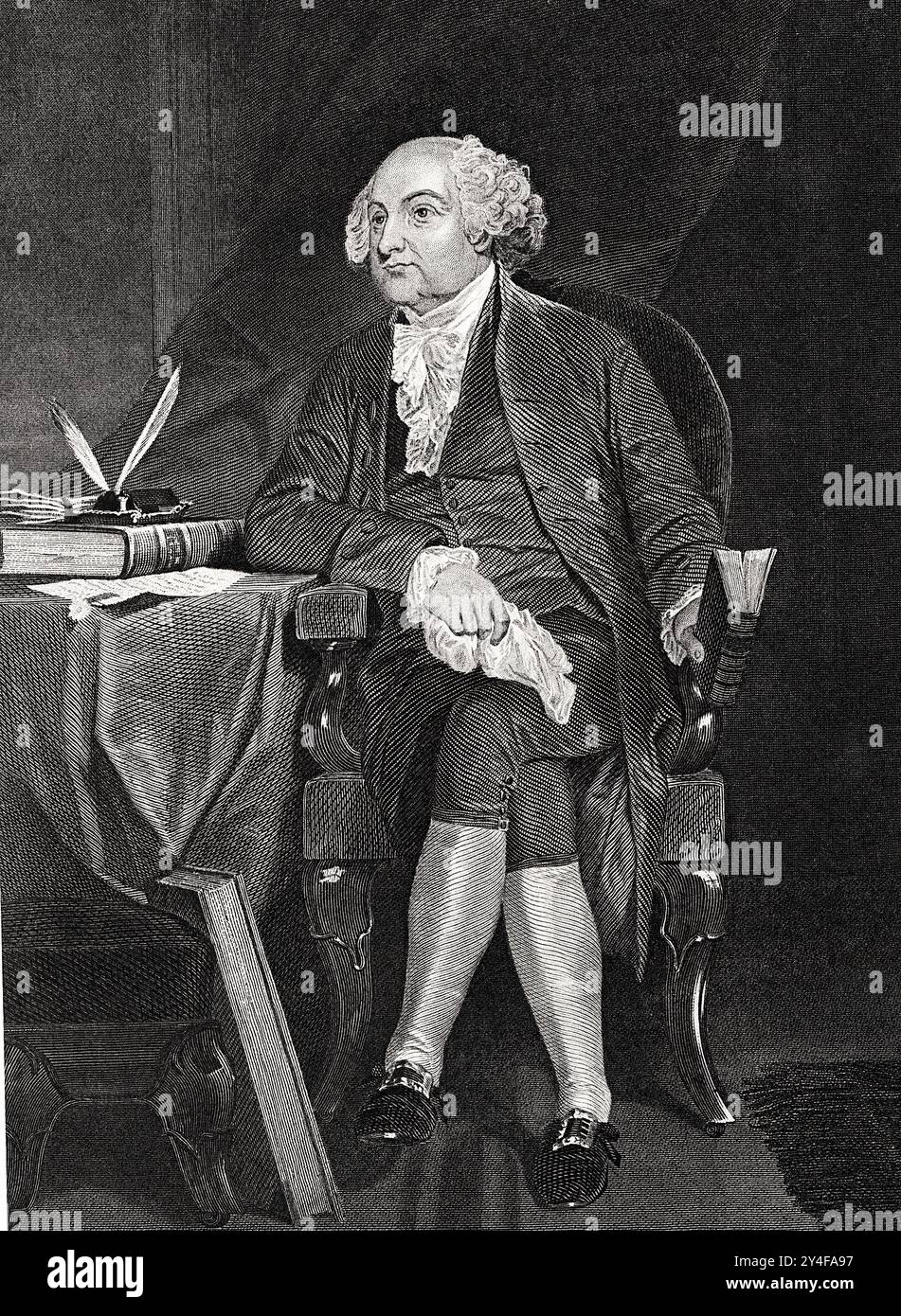 John Adams (1735-1826 ) - Engraving Portrait Stock Photo - Alamy