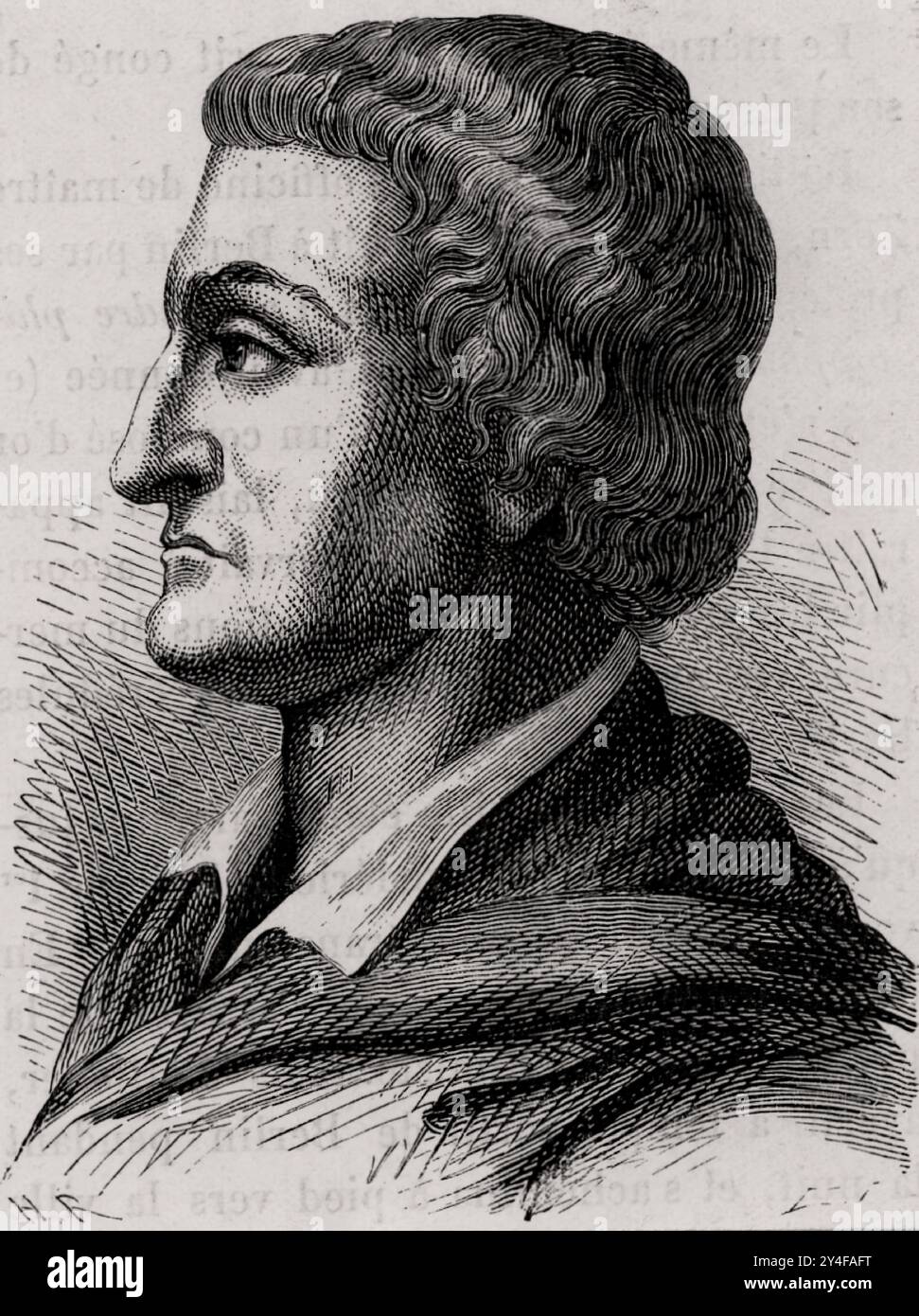 Johann Friedrich Bottger (1682-1719 ) - Engraving Portrait Stock Photo ...