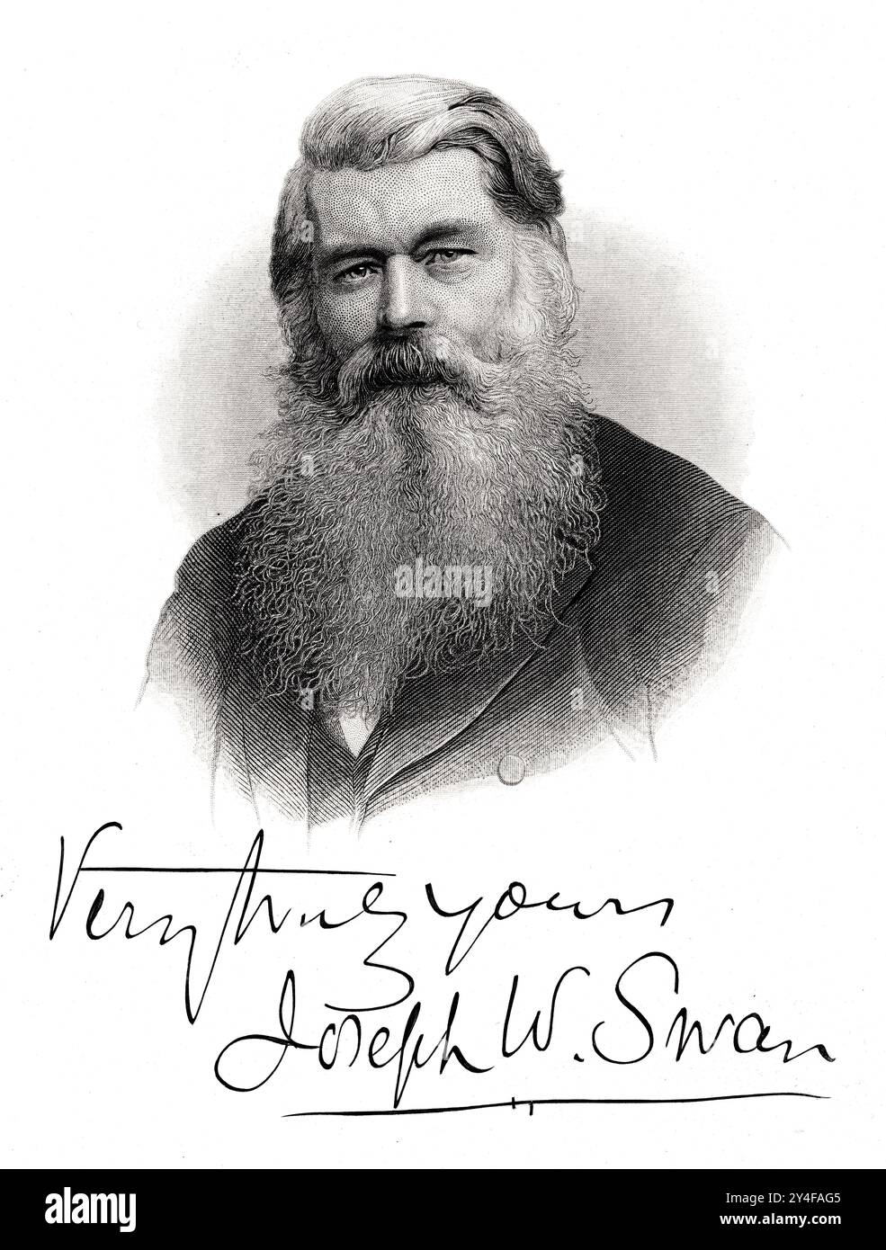 Joseph Wilson Swan (1828-1914 ) - Engraving Portrait Stock Photo - Alamy