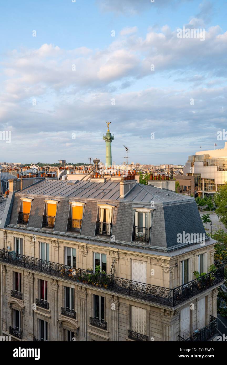 Paris 4th arrondissement (district): the district of La Bastille, with ...