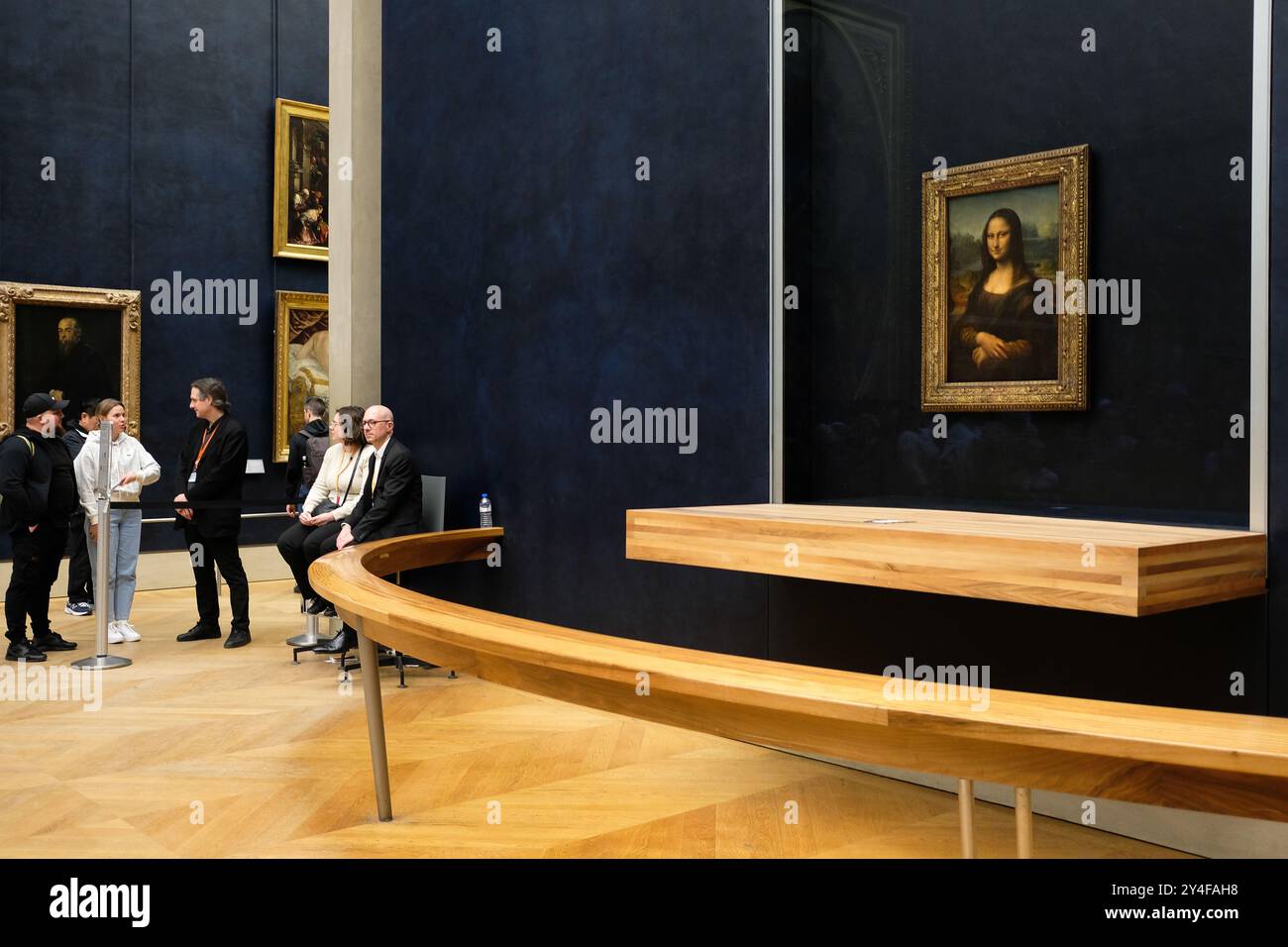 Paris (France): tourists in the hall of the Louvre Museum under the ...