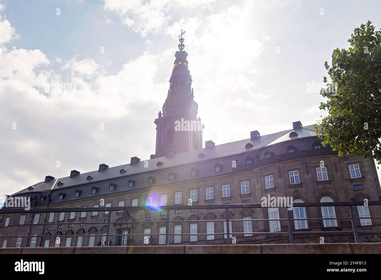 Family with children and pet dog, kids and adults visiting Coppenhagen ...