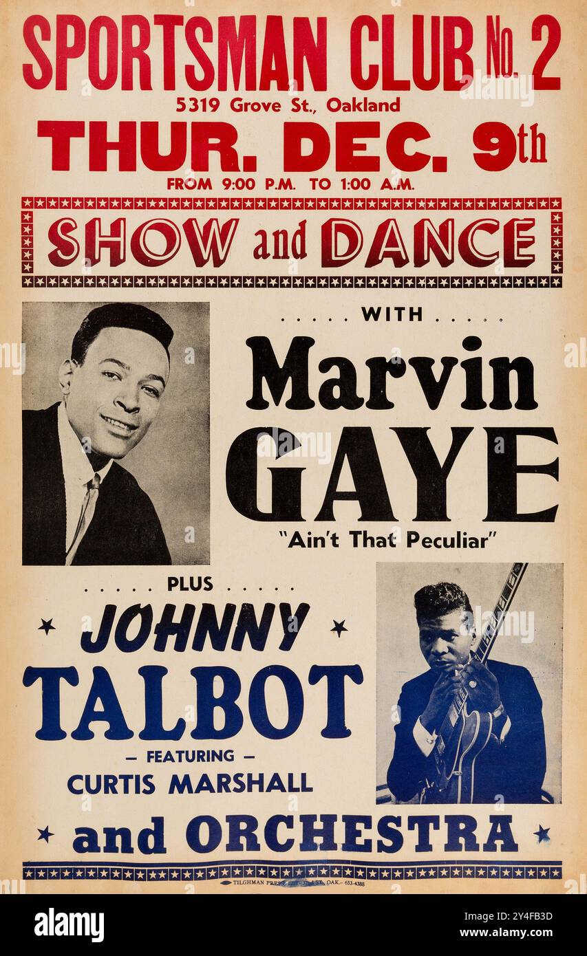 Marvin Gaye - Sportsman Club No.2 - Vintage Concert Poster including ...