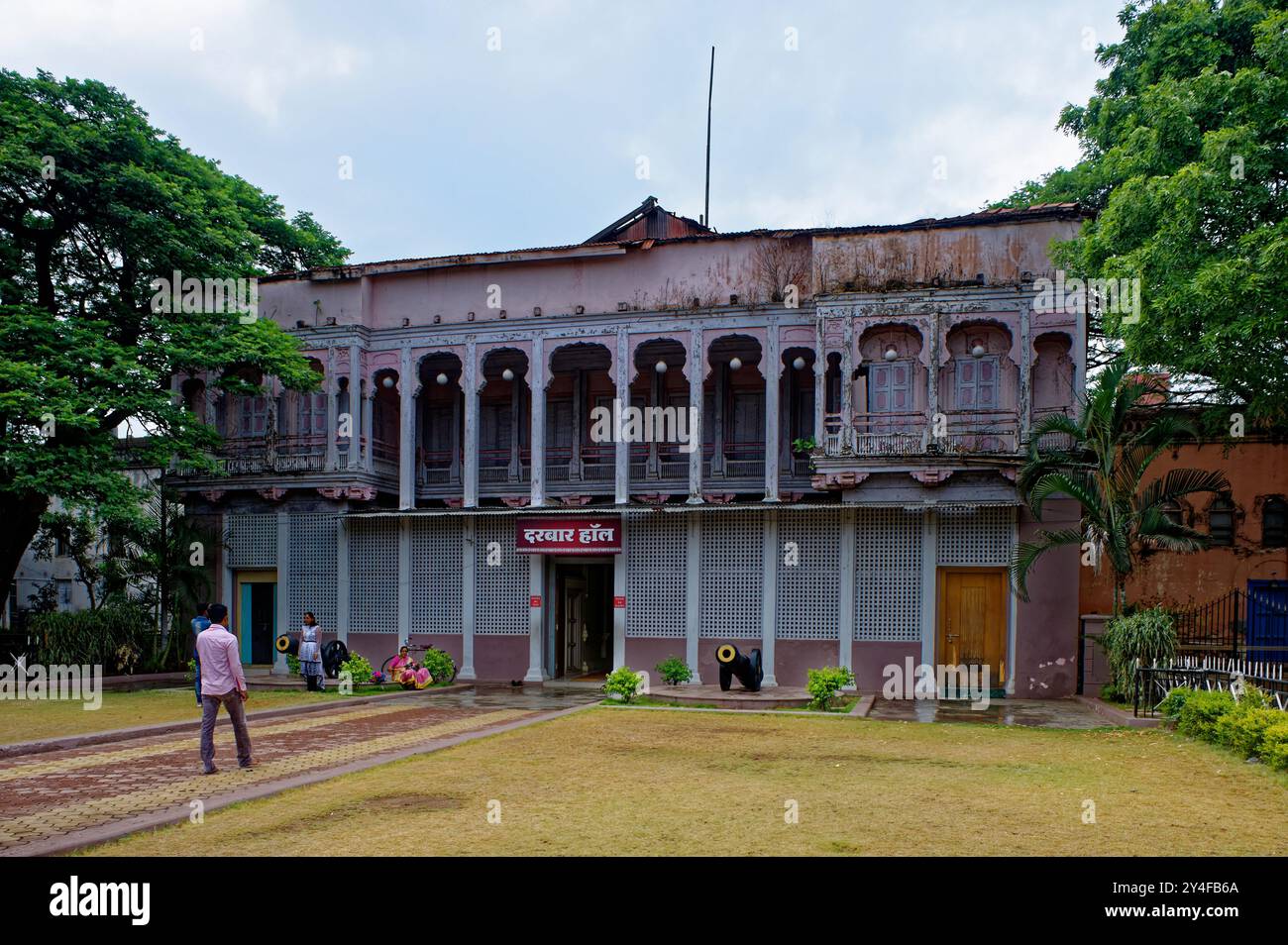 Decoration in wood a Darbar hall Palace at Sangli Rajwada Maharashtra ...