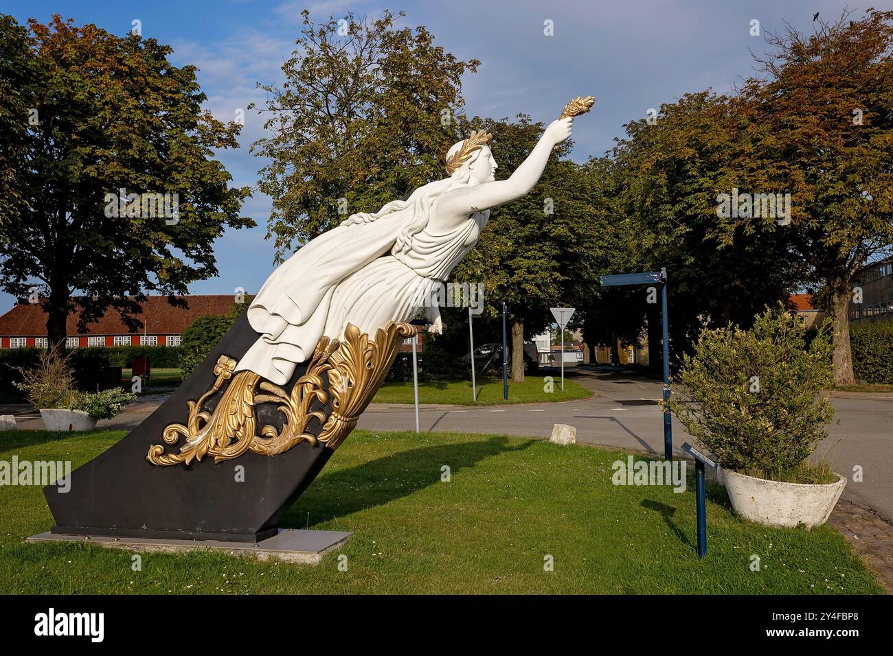 Family with children and pet dog, kids and adults visiting Coppenhagen ...