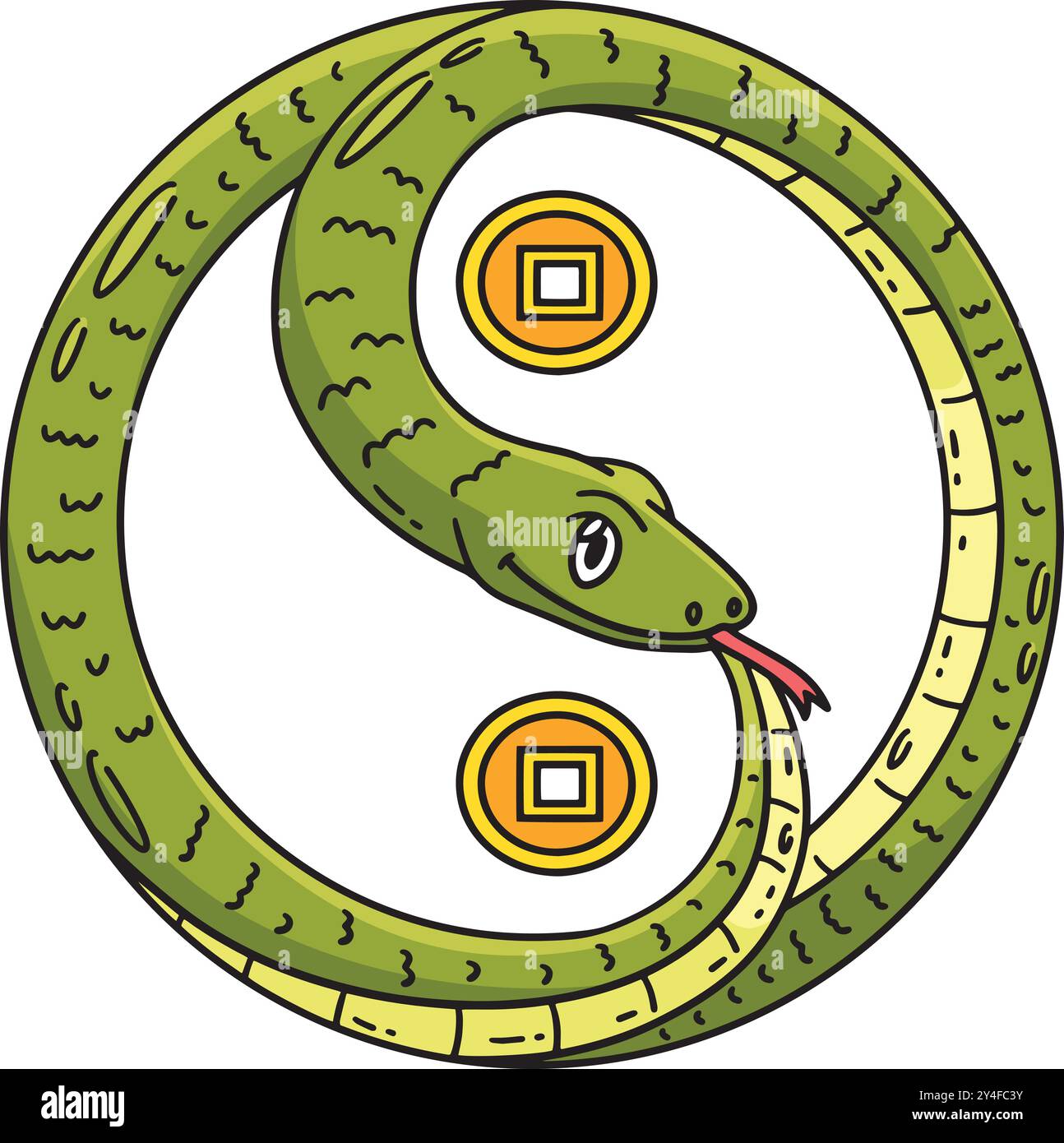 Year of the Snake Forming Yin and Yang Clipart Stock Vector Image & Art ...