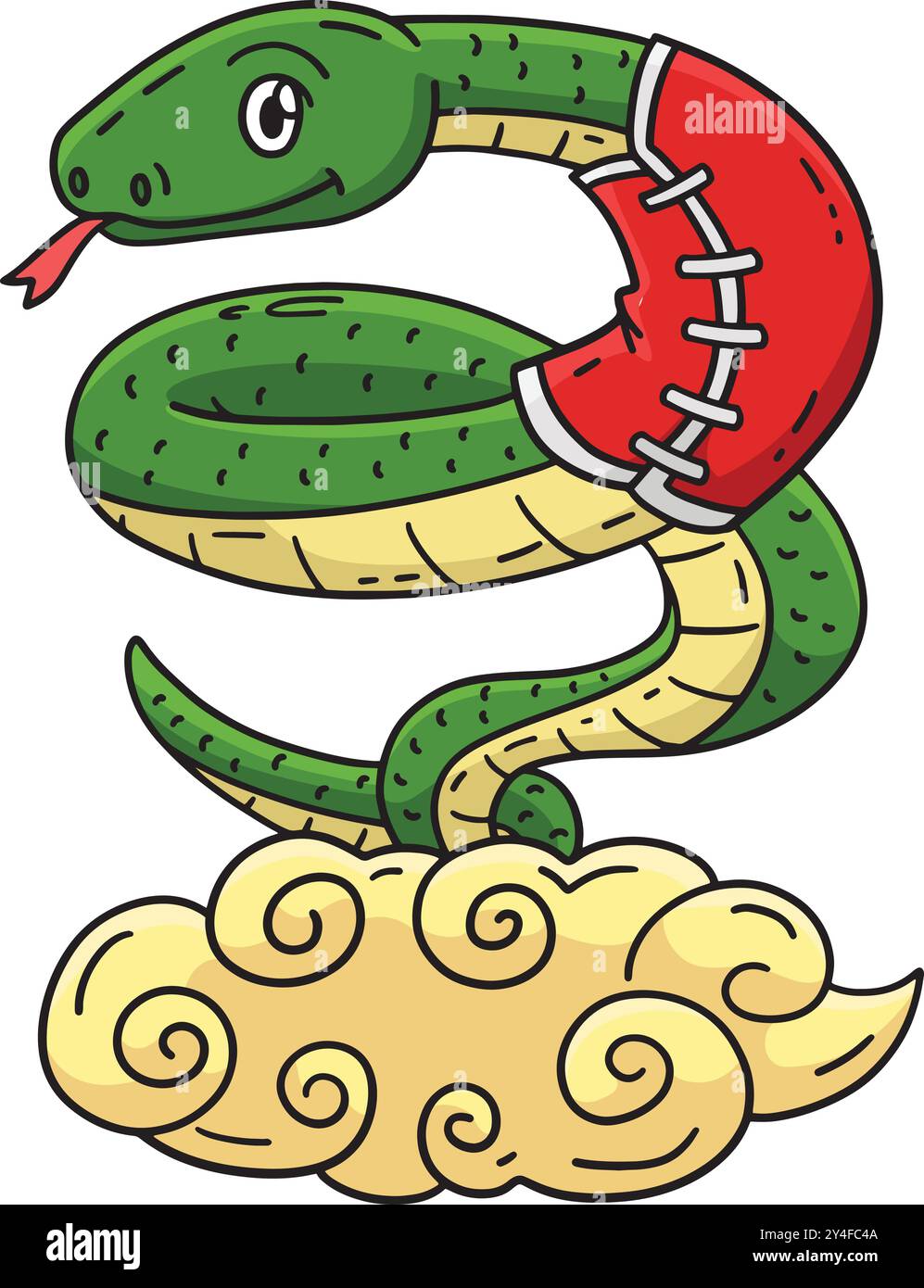 Year of the Snake on Clouds Cartoon Clipart Stock Vector Image & Art ...