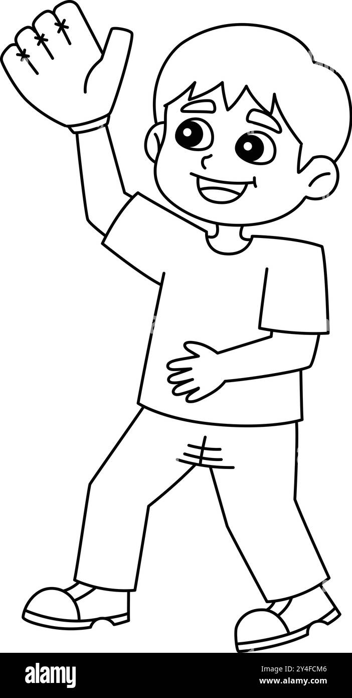 Baseball Kids Playing Catch the Ball Isolated Stock Vector Image & Art ...