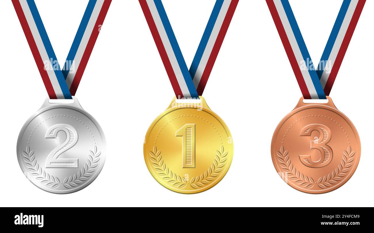 Realistic medal trophy set Stock Vector Images - Alamy