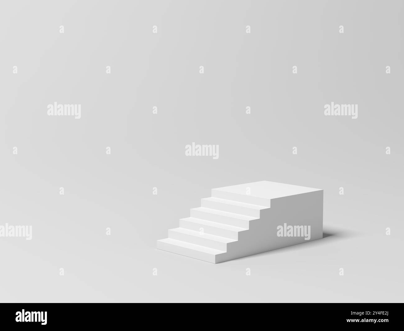 White stairs isolated on gray background. Product display. Display ...