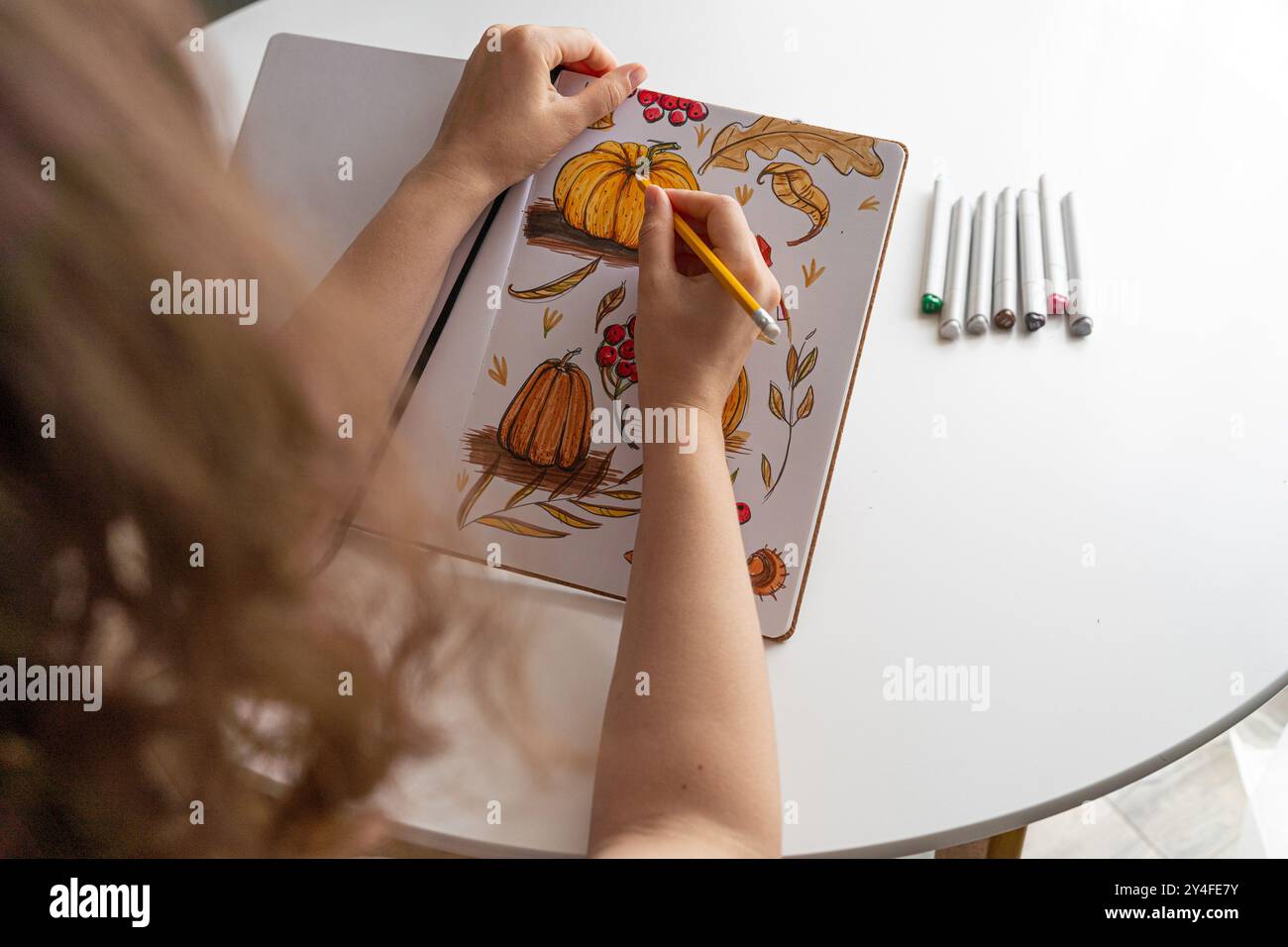 Hand Drawing Autumn Illustration With Stock Photo - Alamy