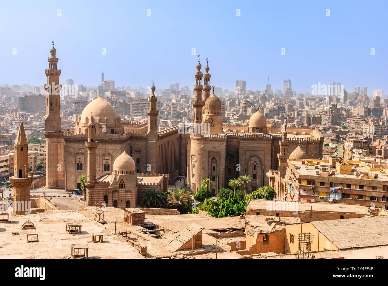 Sultan Hassan Mosque and El Rifai Mosque from Citadel - Cairo, Lower ...