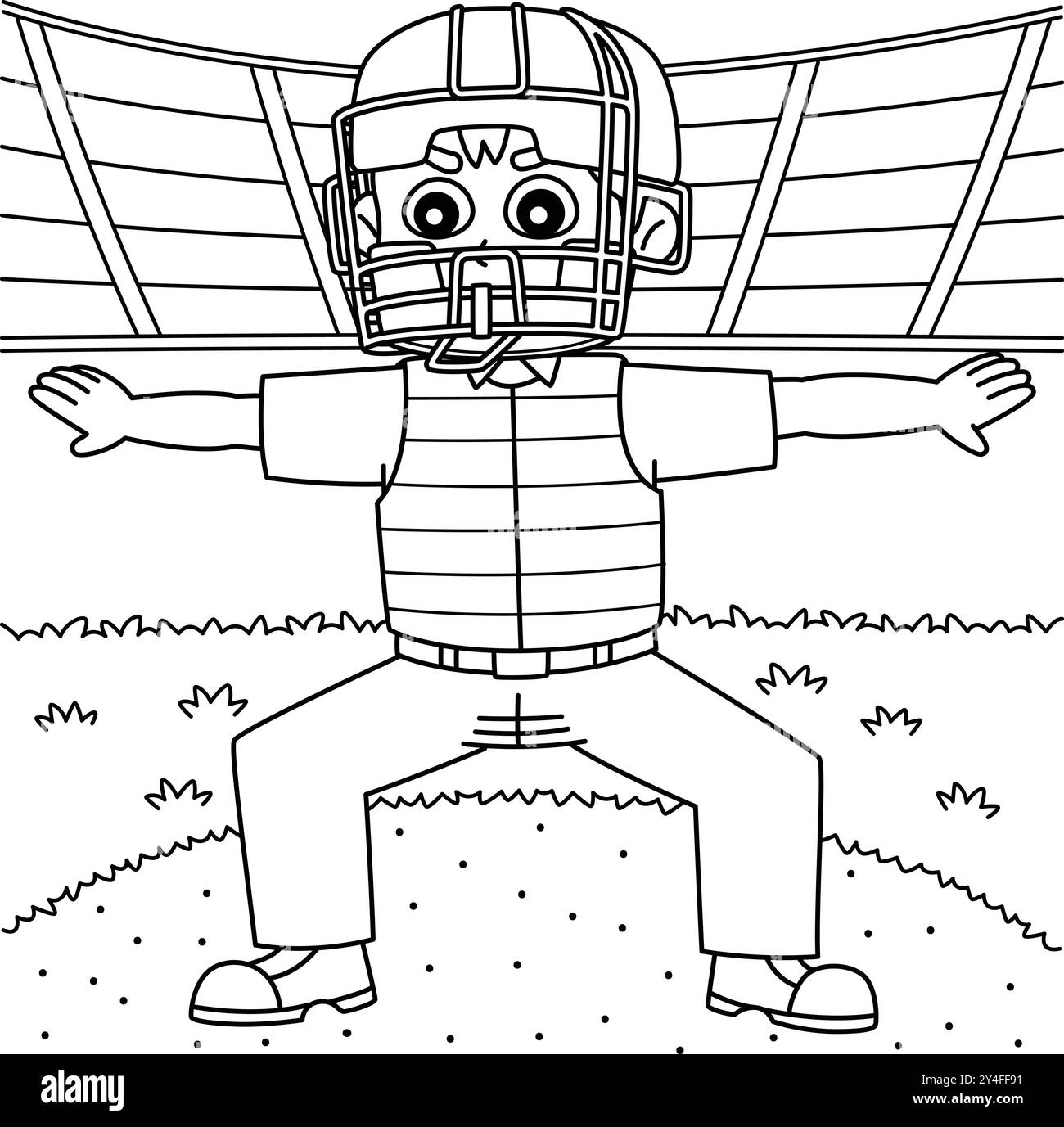 Baseball Umpire Coloring Page for Kids Stock Vector Image & Art - Alamy
