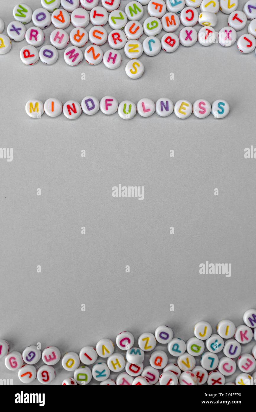 Mindfulness Concept with Colorful Alphabet Stock Photo - Alamy