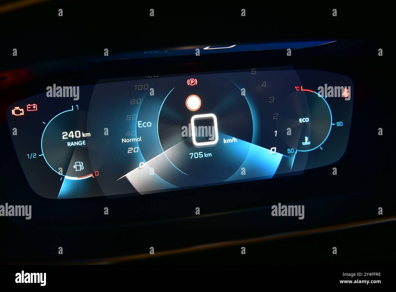 Digital instrument panel in a modern car Stock Photo - Alamy