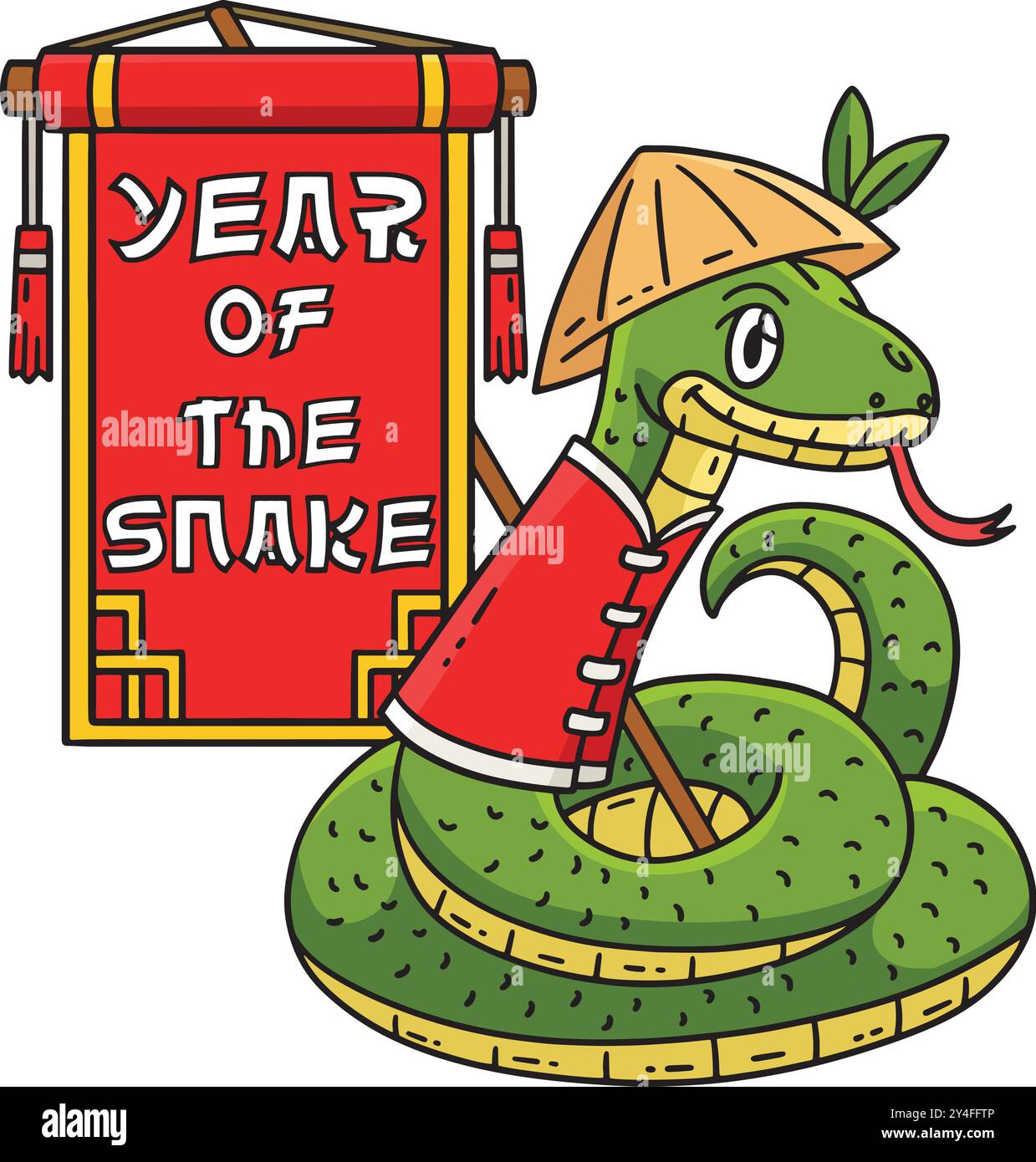 Year of the Snake Banner Cartoon Colored Clipart Stock Vector Image ...