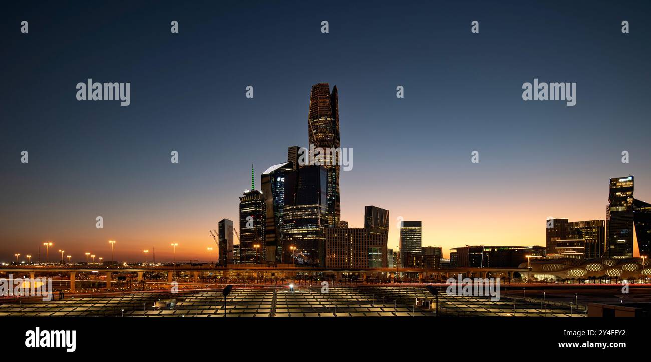 Panoramic King Abdullah Financial District Riyadh skyline. known as ...
