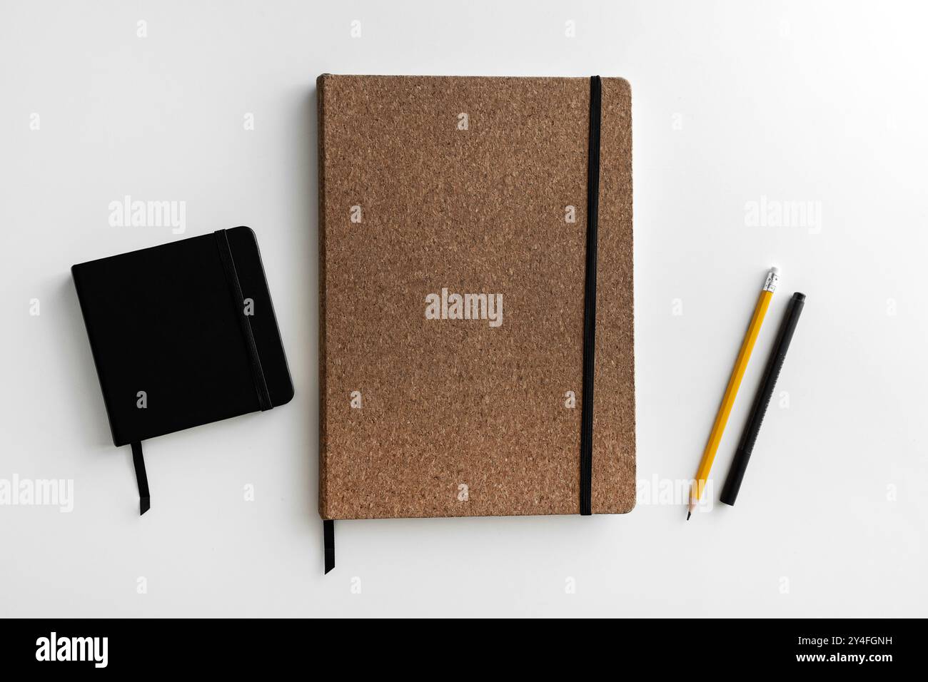 Minimalist notebook and stationery set Stock Photo - Alamy