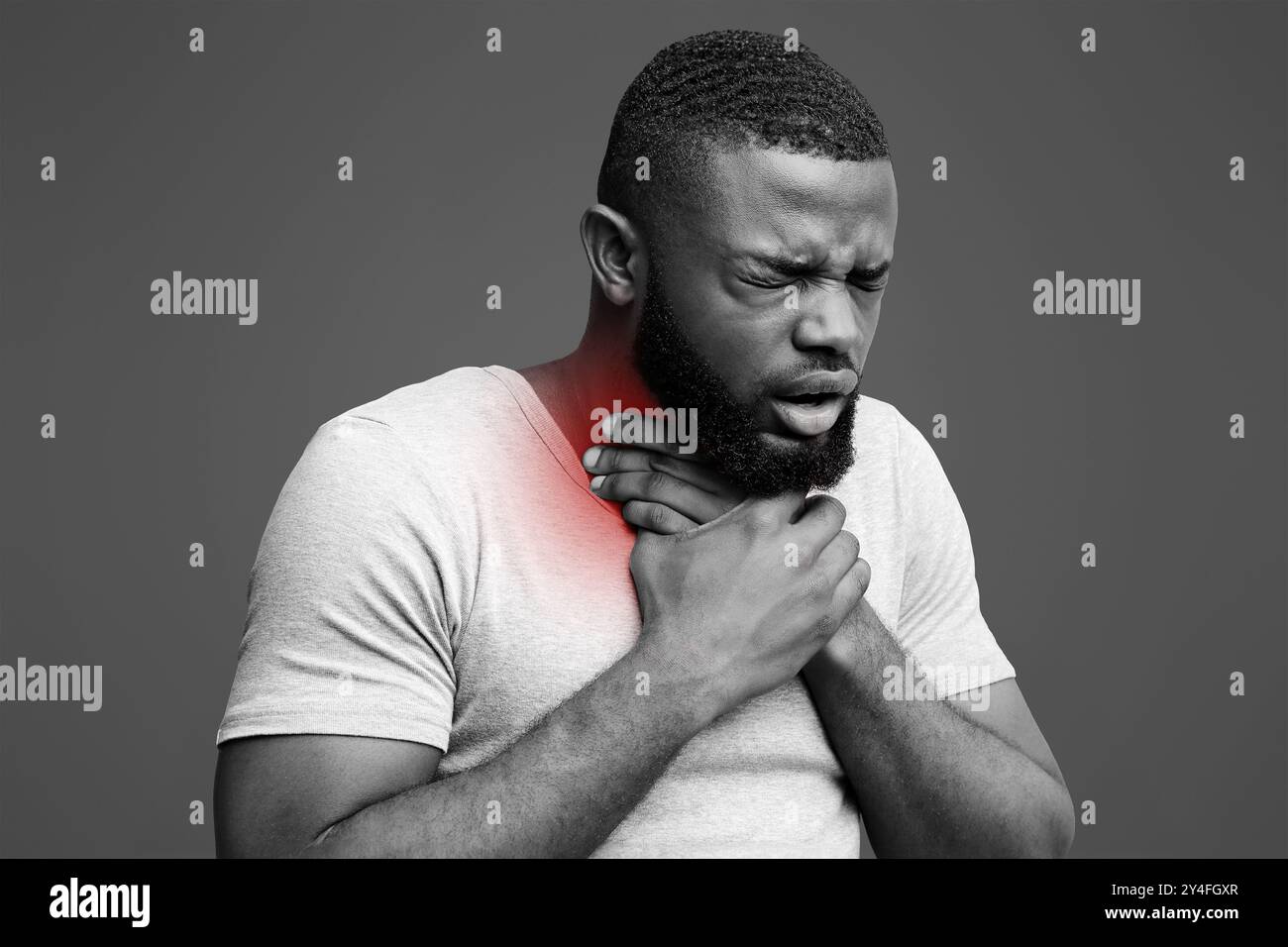 Unwell young african man coughing hi-res stock photography and images ...