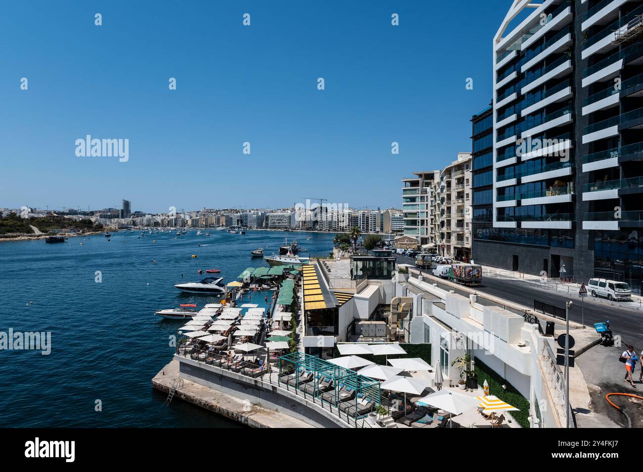 The Point Jetty on Tigne sea front, Sliema Stock Photo - Alamy