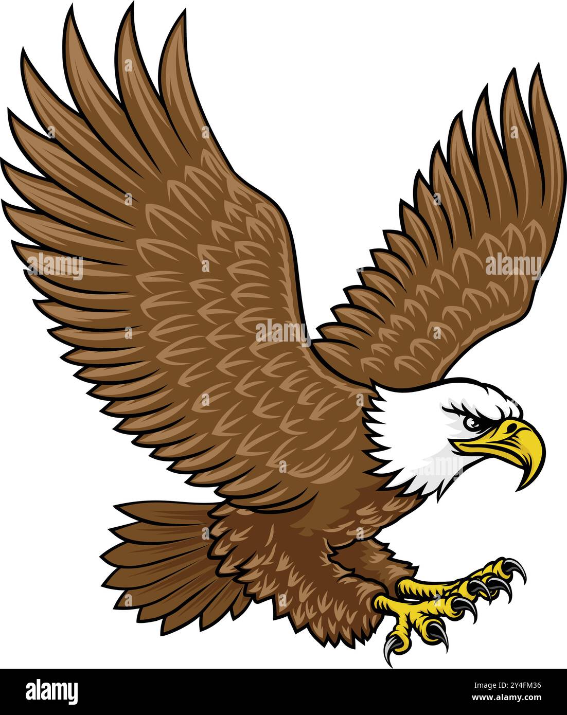 Bald Eagle Mascot Bird Wings Spread Flying Stock Vector Image & Art - Alamy