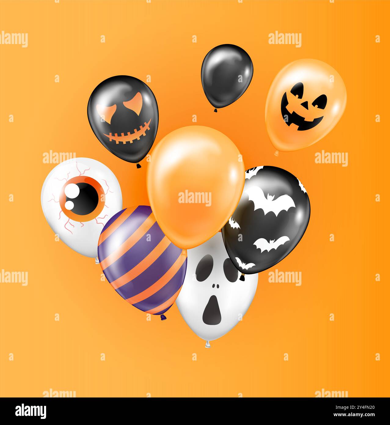 Border colleHalloween balloons compositionction Stock Vector Image ...