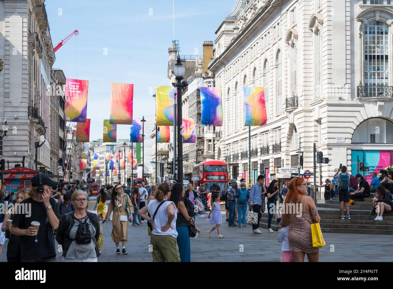 Street scene in Piccadilly Circus looking West towards Piccadilly ...