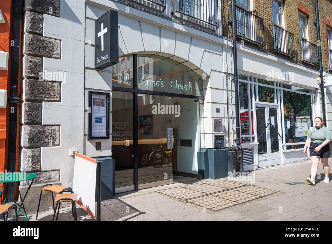 Dean Street entrance to St Annes Church Soho London England UK Stock ...