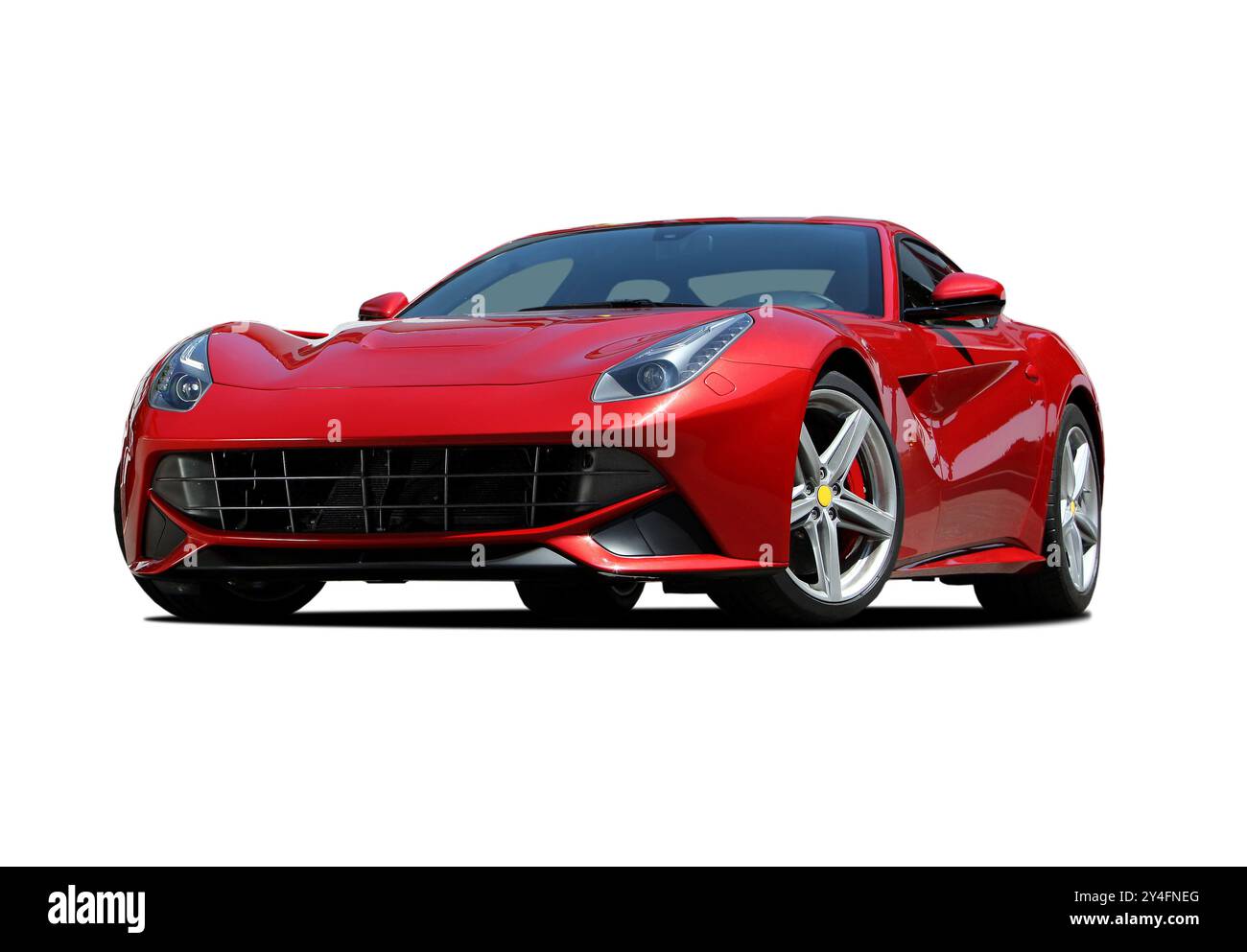 Red sports car on white background Stock Photo - Alamy