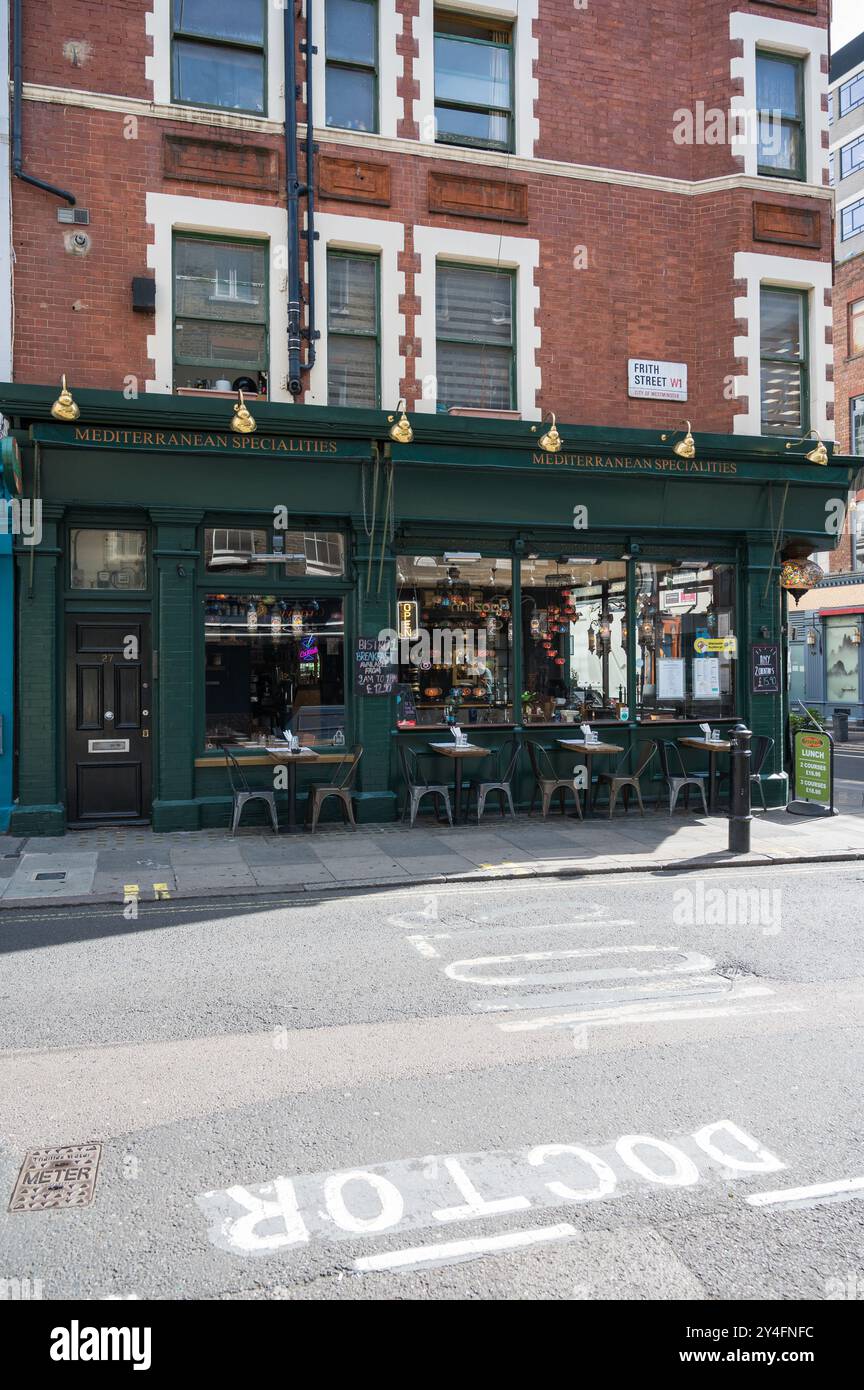 Bistro 1 a Mediterranean restaurant on corner of Frith Street and Romilly Street Soho London ...