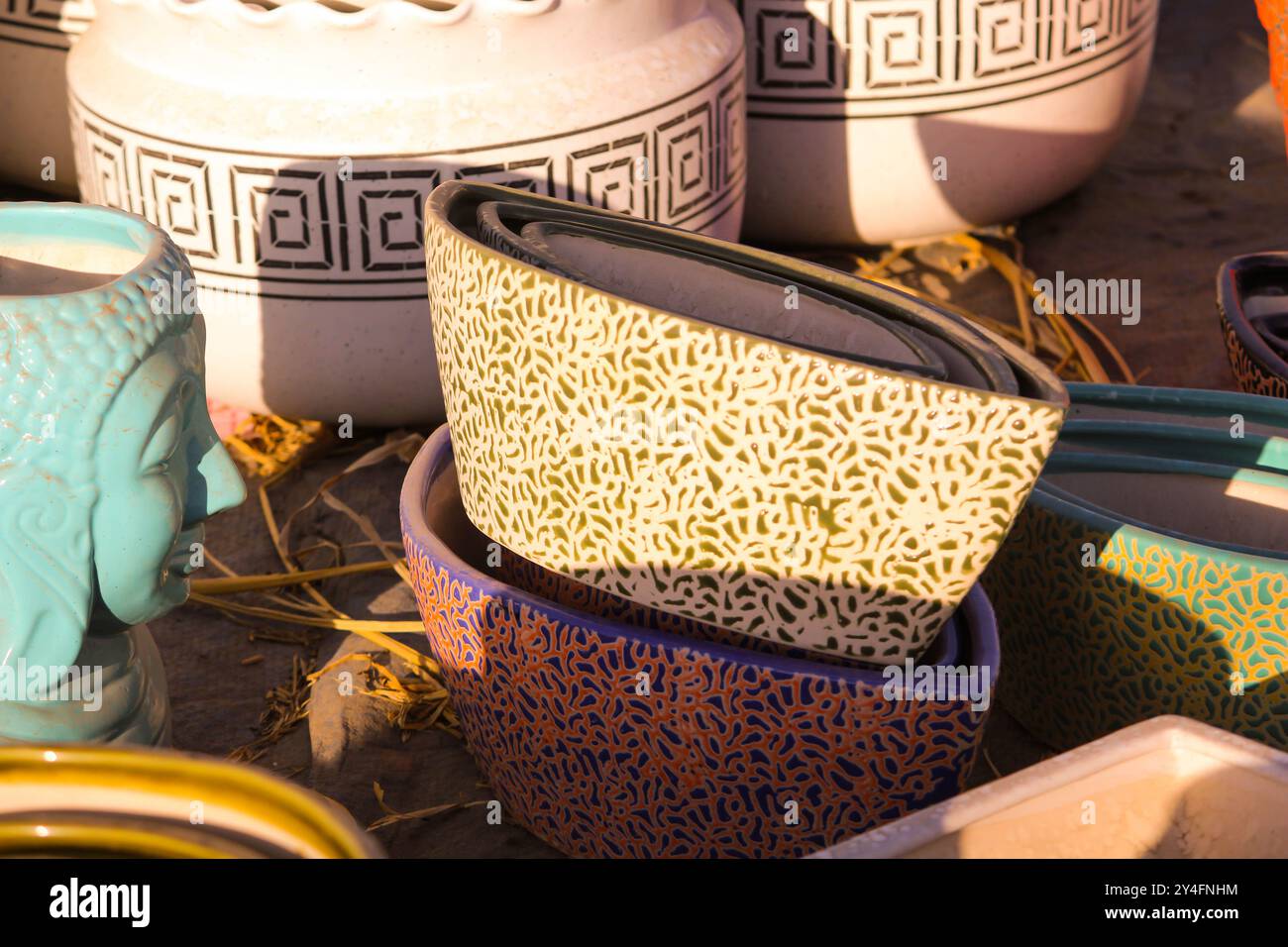 Traditional Indian handmade Items of Earthenware Or Ceramic at a Vendor ...