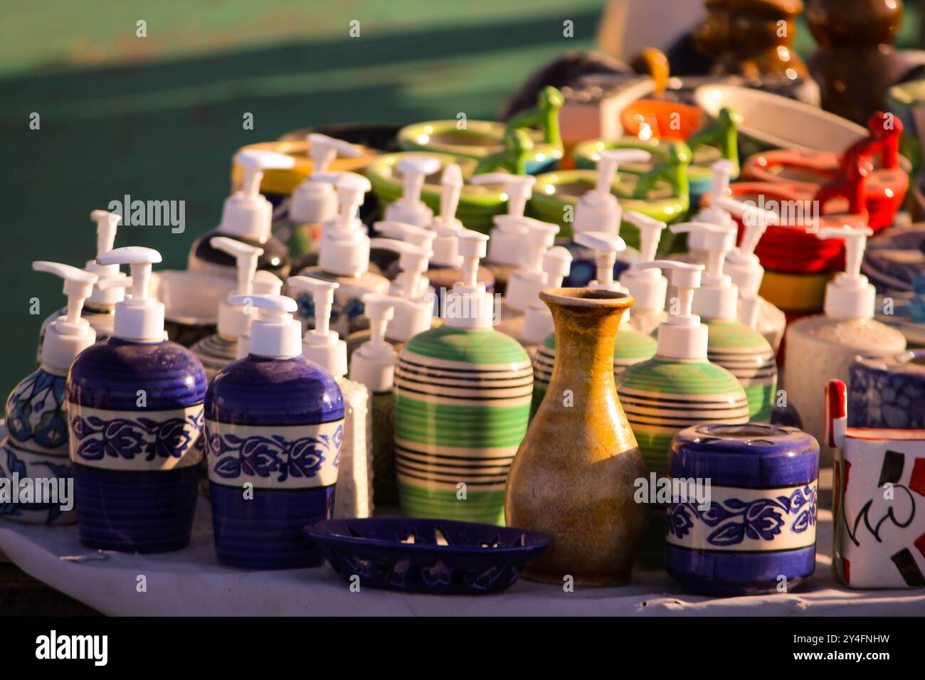 Traditional Indian handmade Items of Earthenware Or Ceramic at a Vendor ...