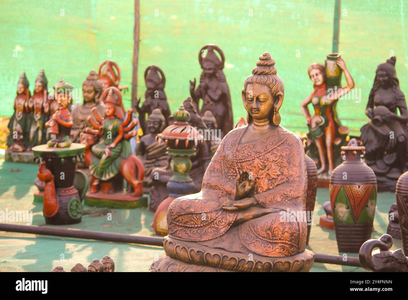 Traditional Indian handmade Items of Earthenware Or Ceramic at a Vendor ...