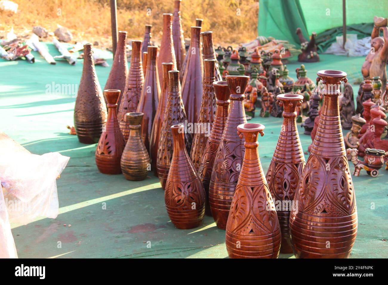 Traditional Indian handmade Items of Earthenware Or Ceramic at a Vendor ...