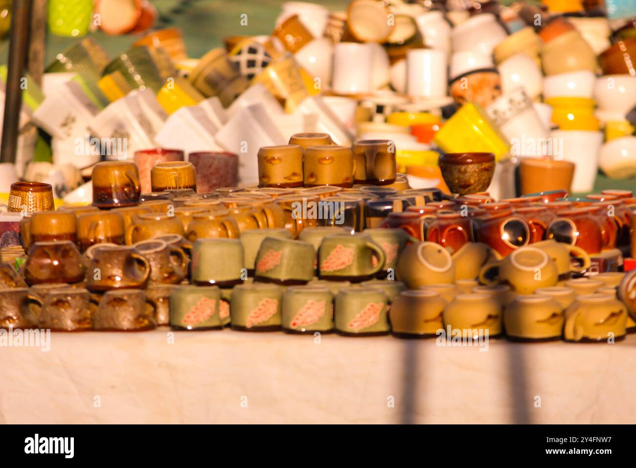 Traditional Indian handmade Items of Earthenware Or Ceramic at a Vendor ...