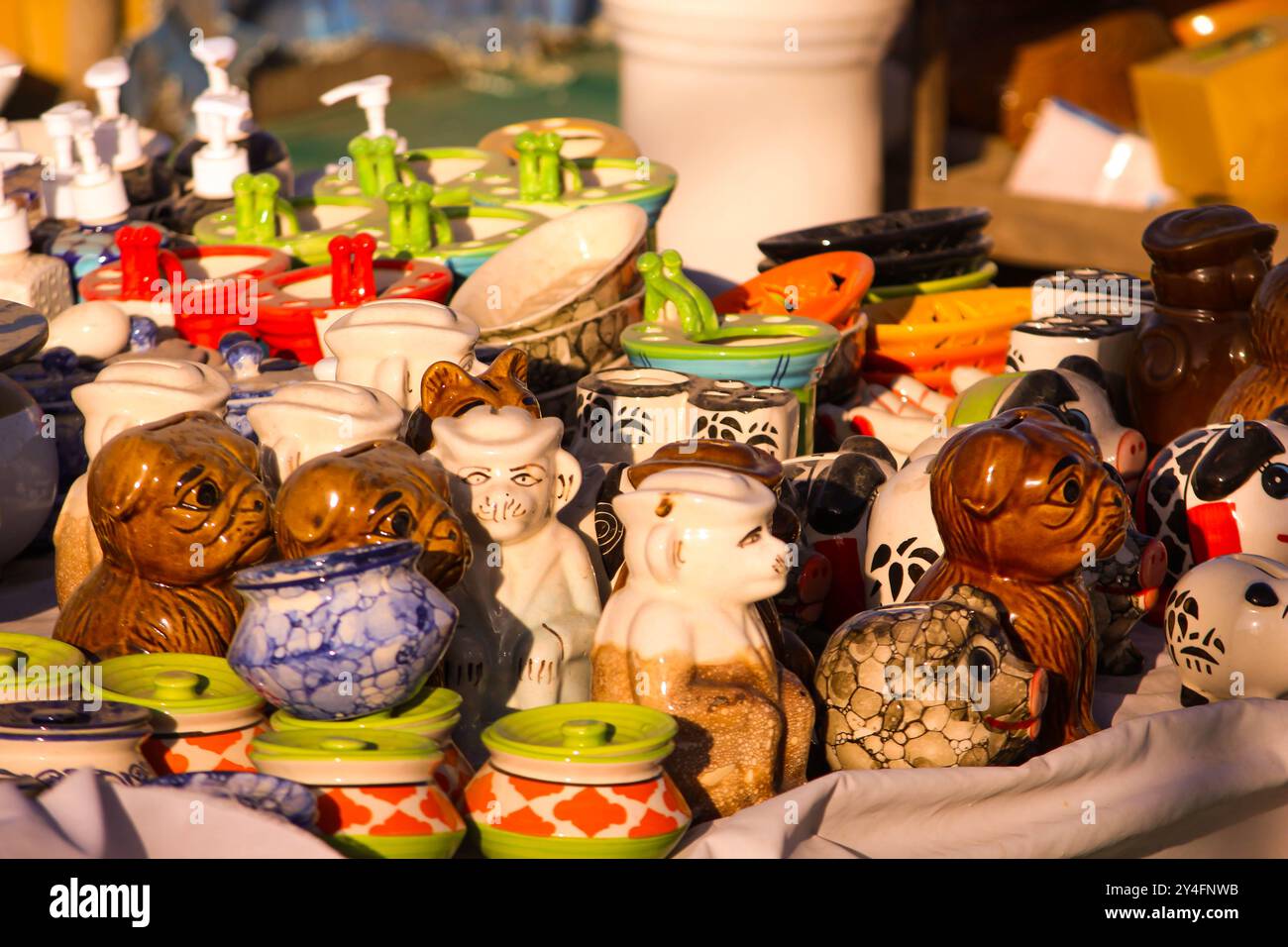 Traditional Indian handmade Items of Earthenware Or Ceramic at a Vendor ...