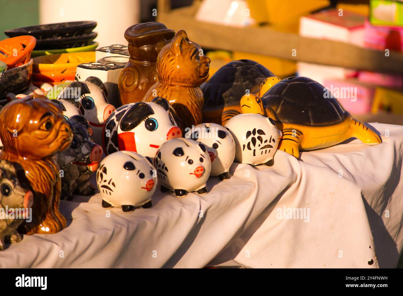 Traditional Indian handmade Items of Earthenware Or Ceramic at a Vendor ...