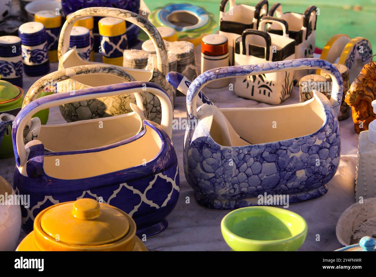 Traditional Indian handmade Items of Earthenware Or Ceramic at a Vendor ...