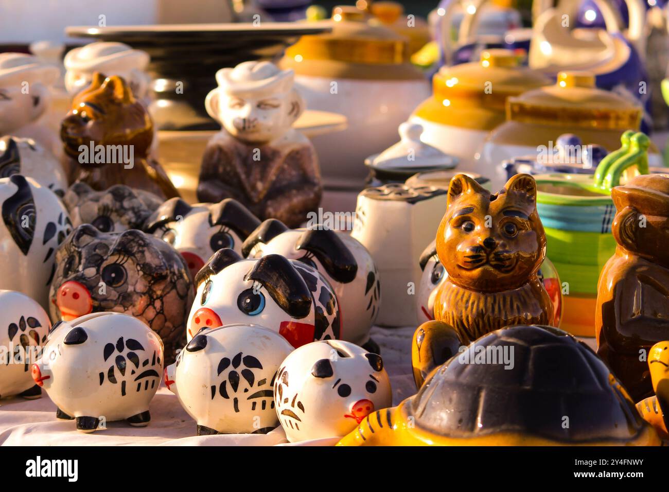 Traditional Indian handmade Items of Earthenware Or Ceramic at a Vendor ...