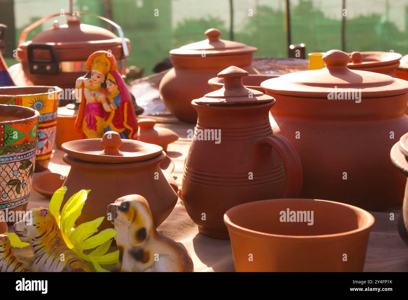 Traditional Indian handmade Items of Earthenware Or Ceramic at a Vendor ...