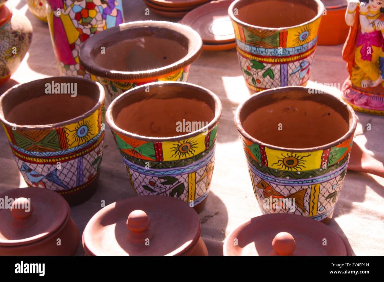 Traditional Indian handmade Items of Earthenware Or Ceramic at a Vendor ...