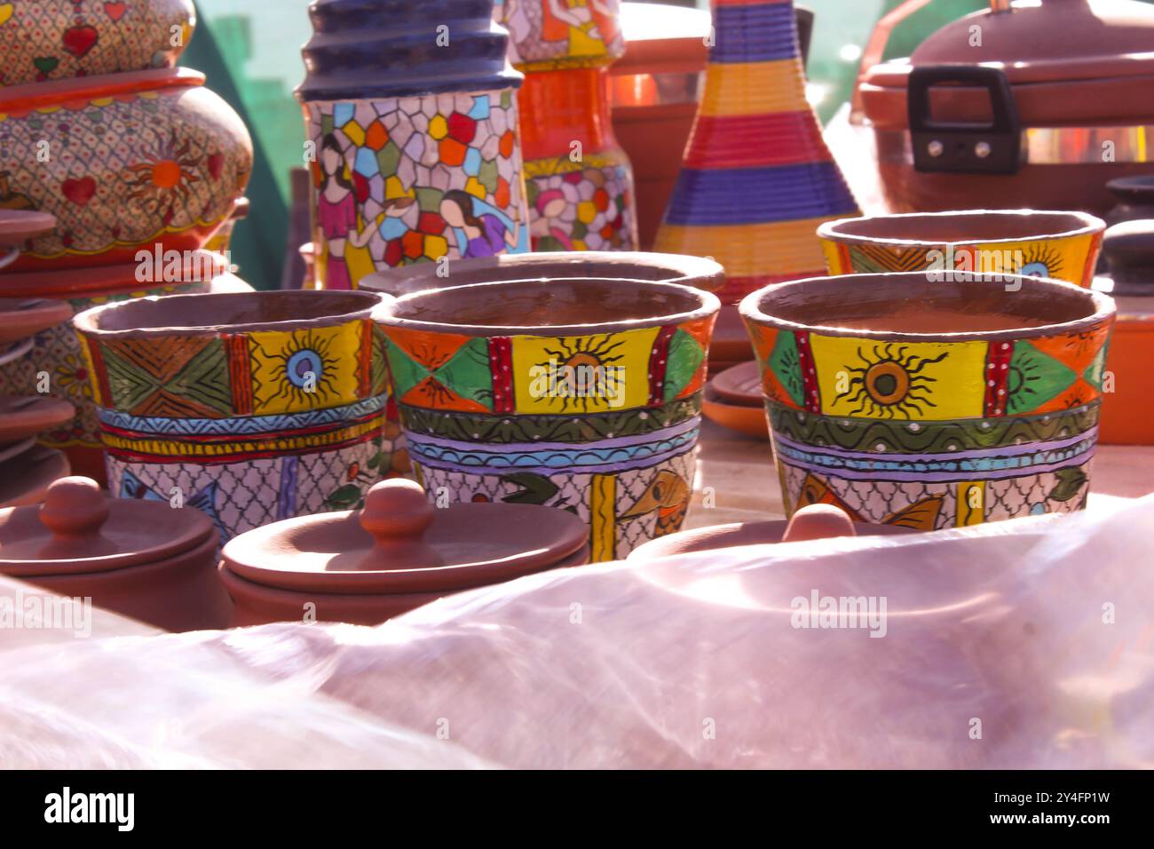 Traditional Indian handmade Items of Earthenware Or Ceramic at a Vendor ...