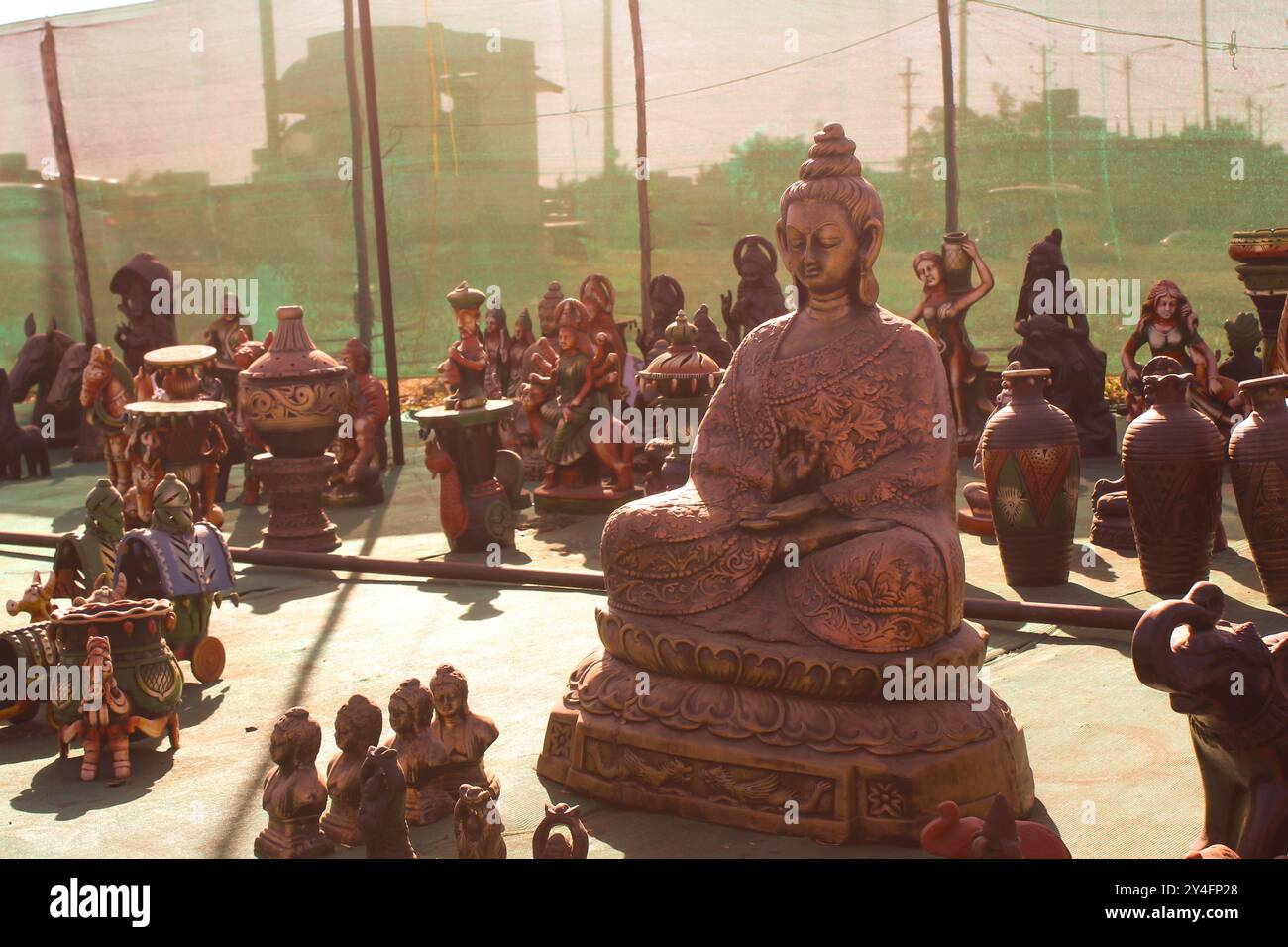 Traditional Indian handmade Items of Earthenware Or Ceramic at a Vendor ...