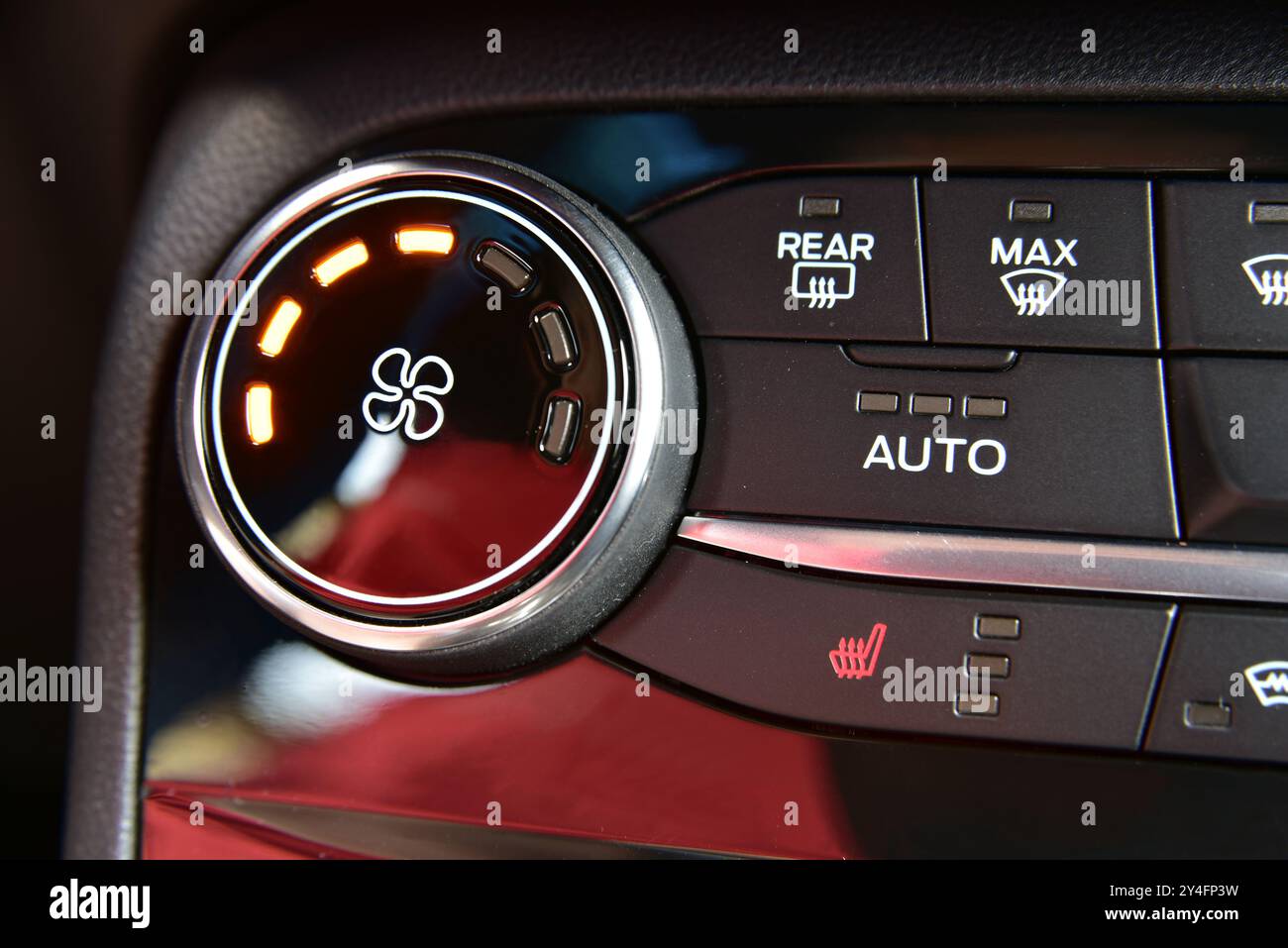 Buttons for activating the air conditioners on the dashboard passenger ...