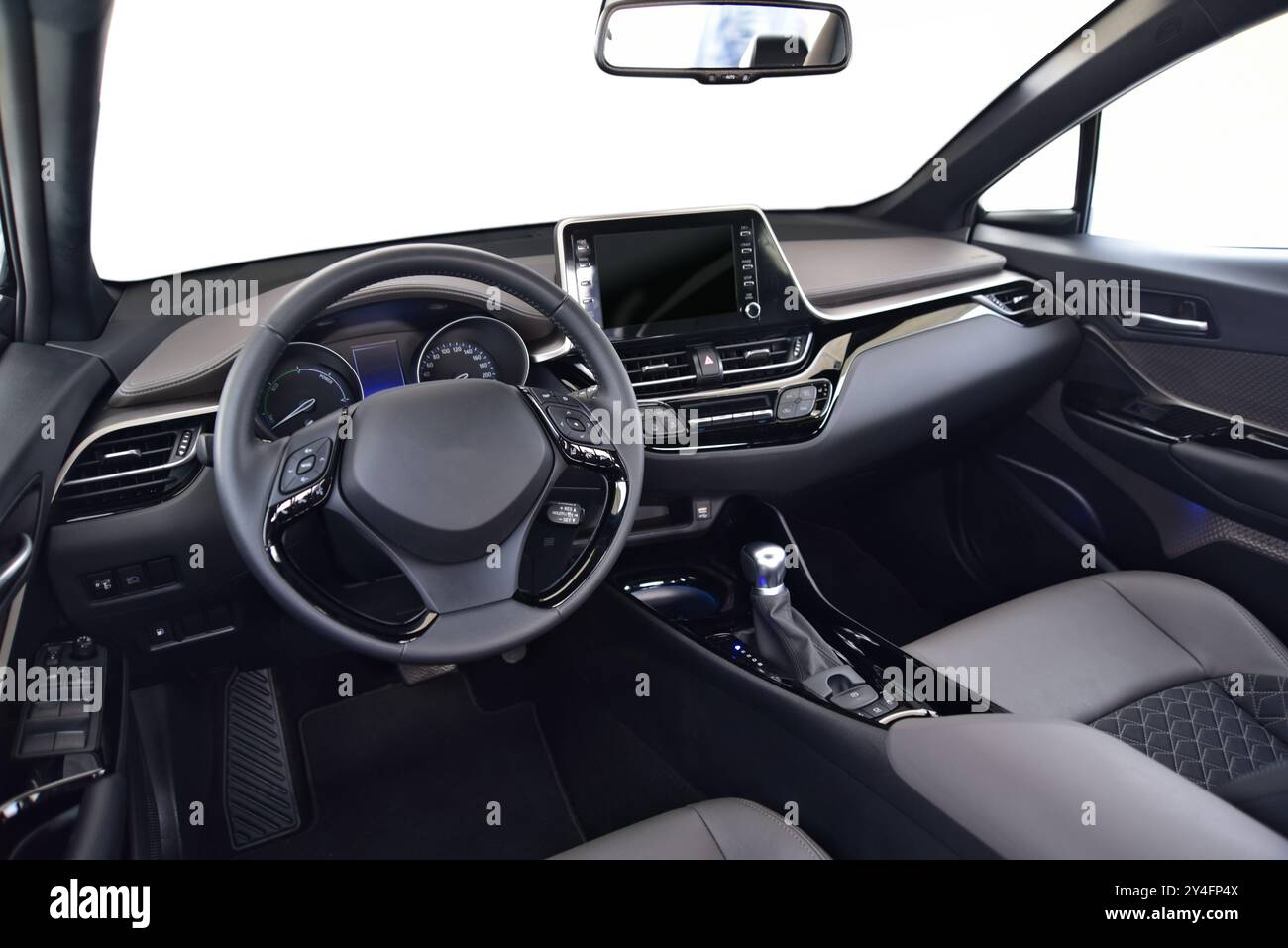 A board with instruments of a luxury passenger car. Dashboard of a ...