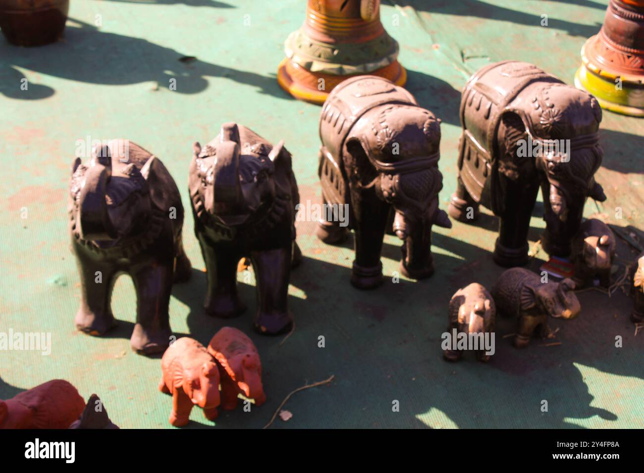 Traditional Indian handmade Items of Earthenware Or Ceramic at a Vendor ...