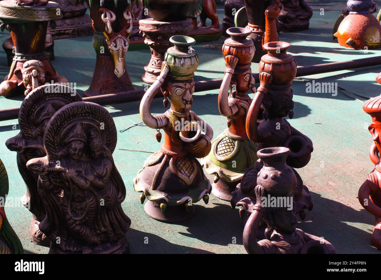 Traditional Indian handmade Items of Earthenware Or Ceramic at a Vendor ...