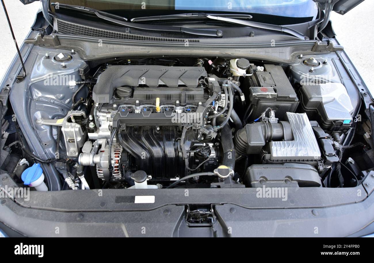 A gasoline engine in a passenger car Stock Photo - Alamy