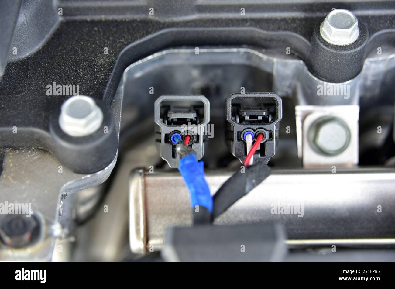 Connectors for electrical installations of a passenger car engine Stock ...