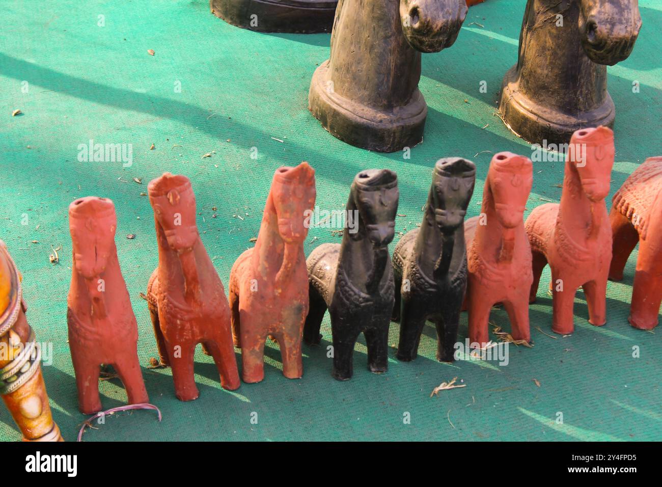 Traditional Indian handmade Items of Earthenware Or Ceramic at a Vendor ...